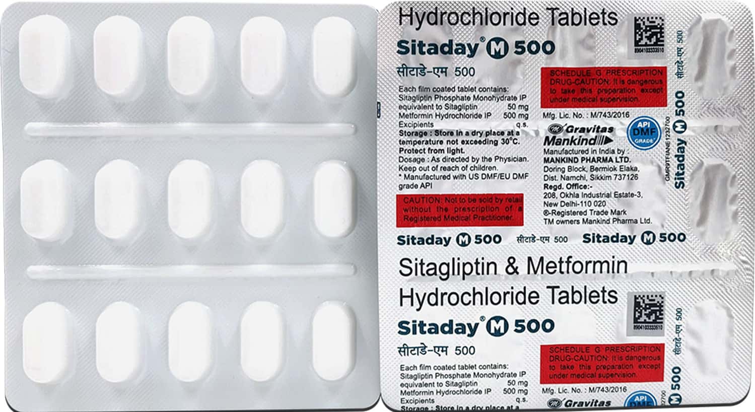 Sitaday M 500mg Strip Of 15 Tablets: Uses, Side Effects, Price & Dosage ...