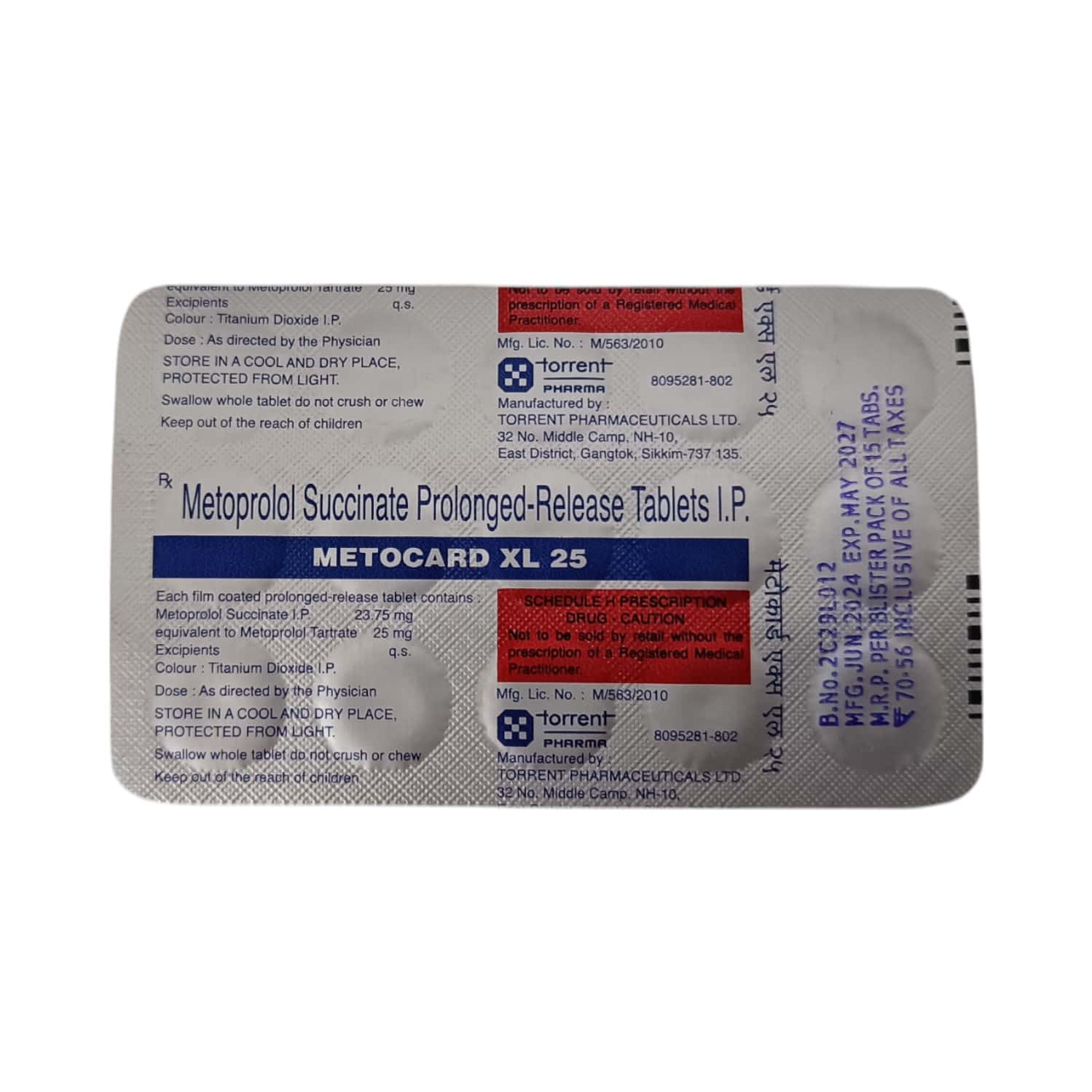 Metocard Xl 25 MG Tablet (15): Uses, Side Effects, Price & Dosage ...