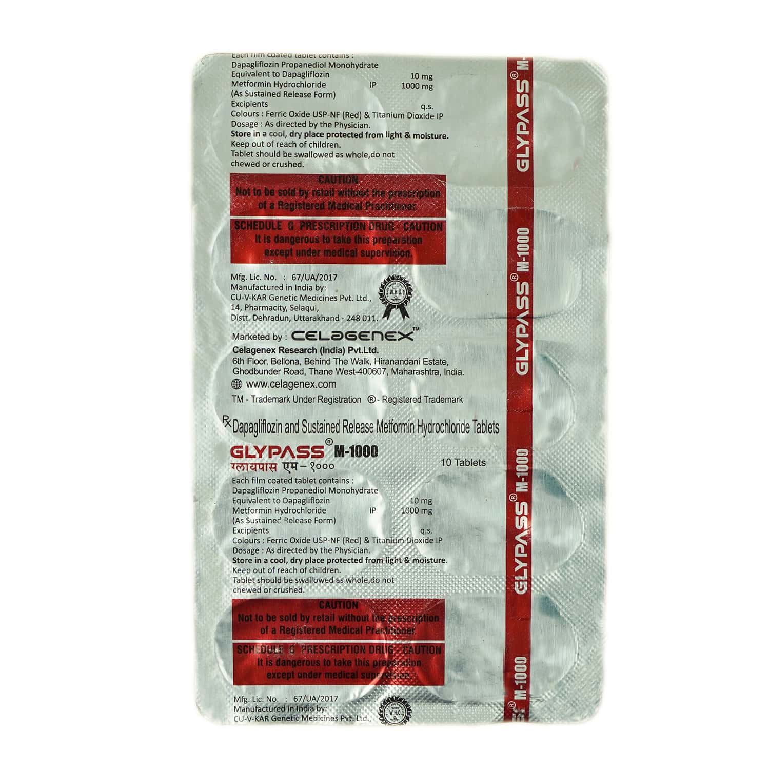 Glypass M 1000mg Strip Of 10 Tablets: Uses, Side Effects, Price ...