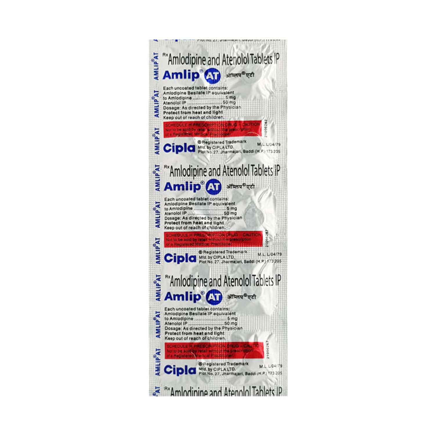 Amlip At 5/25mg Strip Of 10 Tablets: Uses, Side Effects, Price & Dosage ...