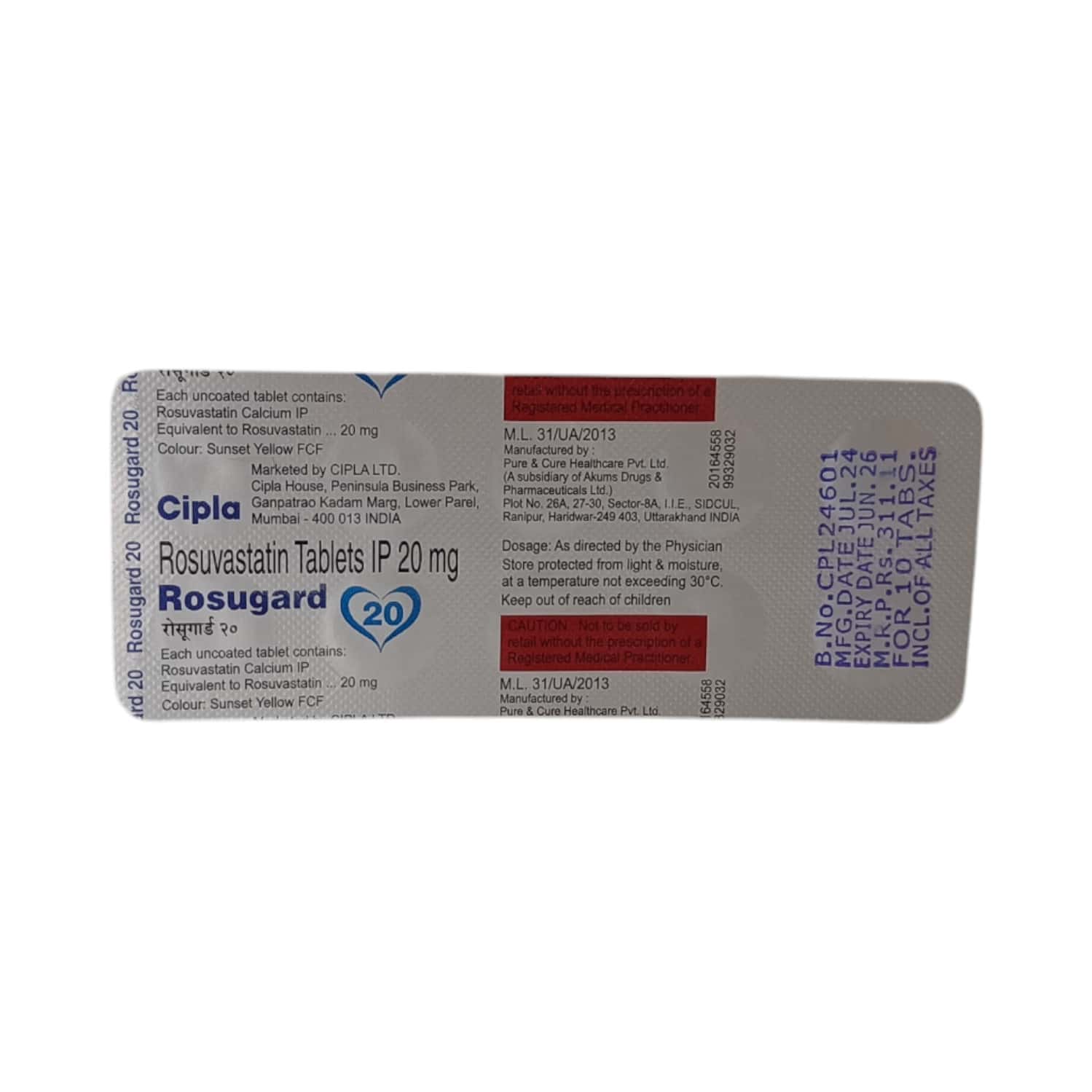 Rosugard 20 MG Tablet (10): Uses, Side Effects, Price & Dosage | PharmEasy