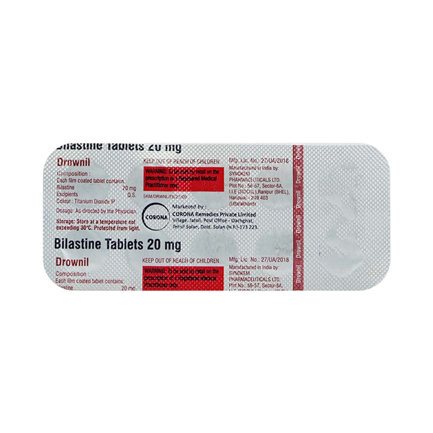 Drownil 20 MG Tablet (10): Uses, Side Effects, Price & Dosage | PharmEasy