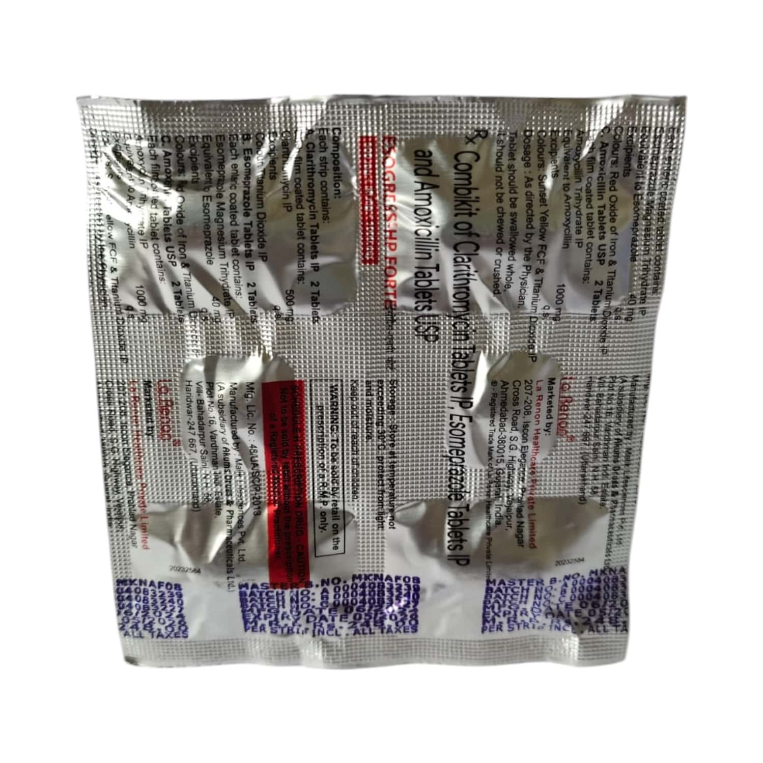 Esogress-HP Forte Tablet Combikit: Uses, Side Effects, Price, Dosage ...