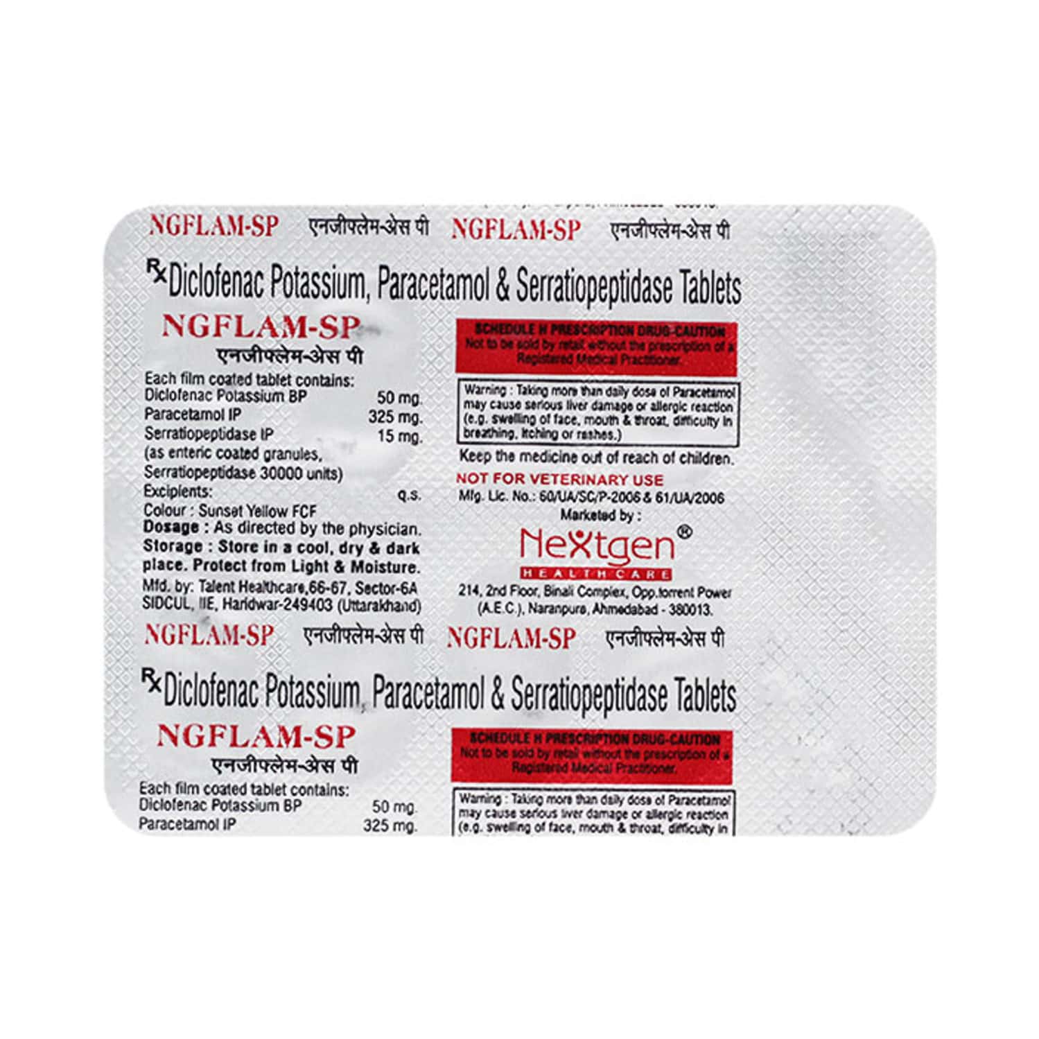 Ngflam Sp Strip Of 10 Tablets: Uses, Side Effects, Price & Dosage ...