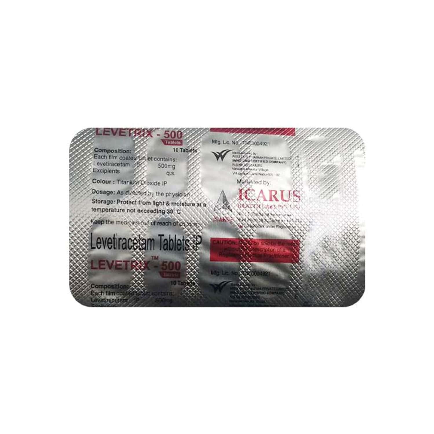 Levetrix 500 MG Tablet (10): Uses, Side Effects, Price & Dosage | PharmEasy