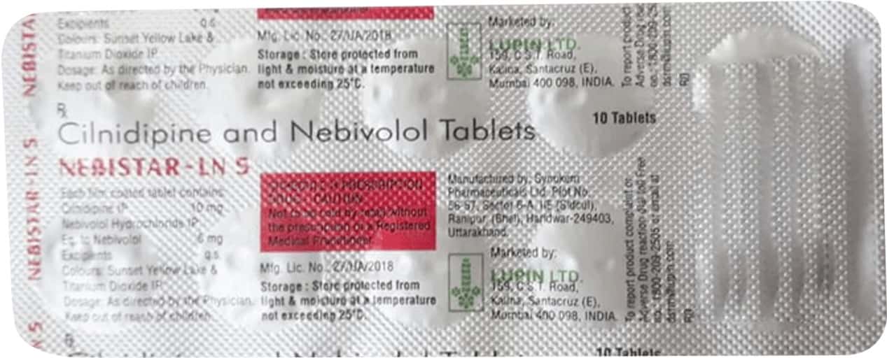 Nebistar Ln 5mg Strip Of 10 Tablets: Uses, Side Effects, Price & Dosage ...