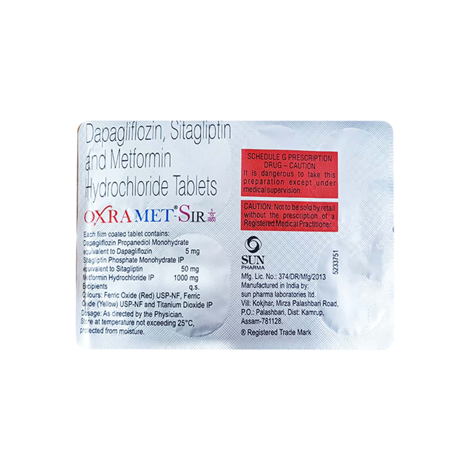 Oxramet S Ir 5/50/1000mg Strip Of 7 Tablets: Uses, Side Effects, Price ...
