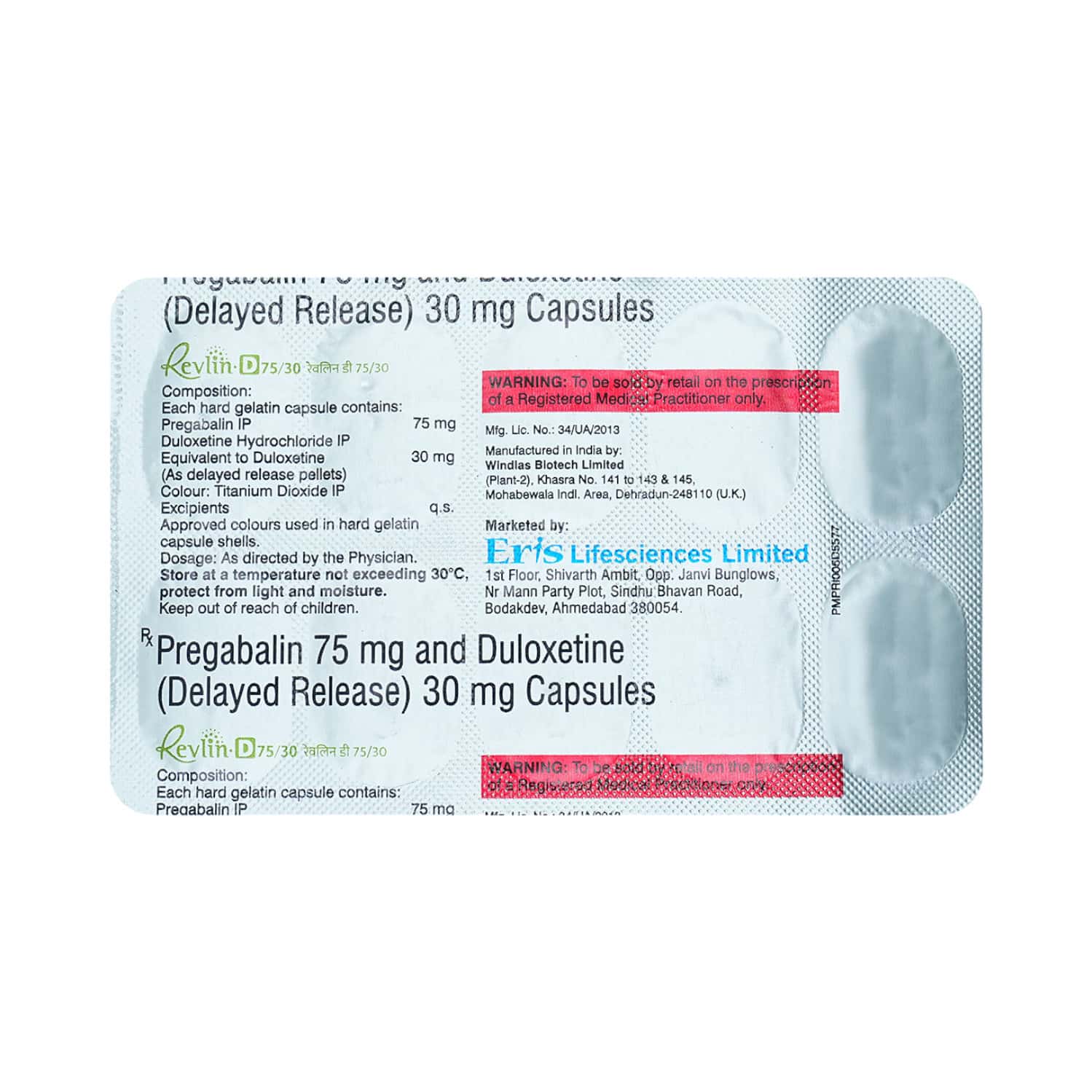 Revlin D 75/30mg Strip Of 10 Capsules: Uses, Side Effects, Price ...