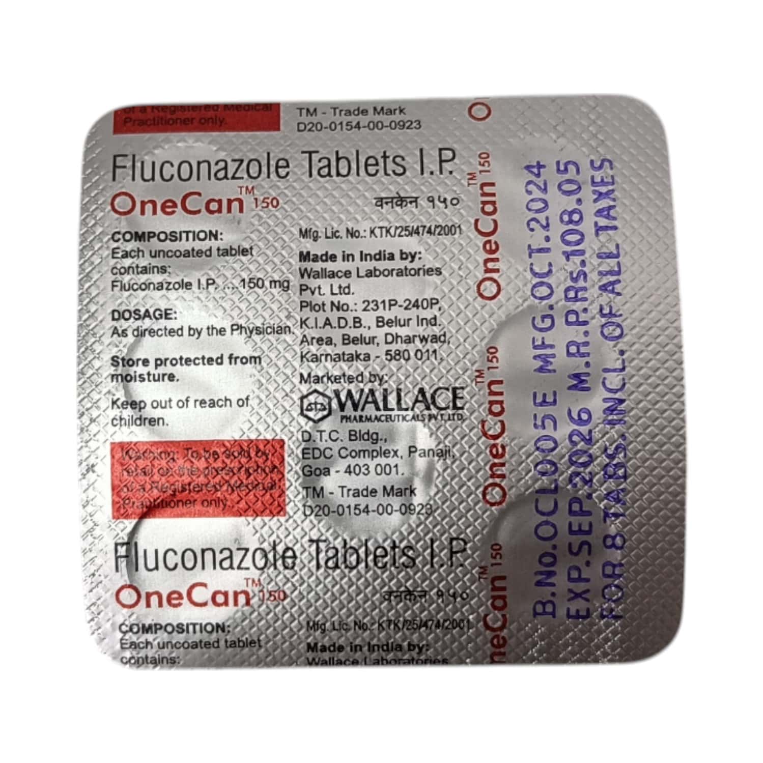 Onecan 150 MG Tablet (8): Uses, Side Effects, Price & Dosage | PharmEasy