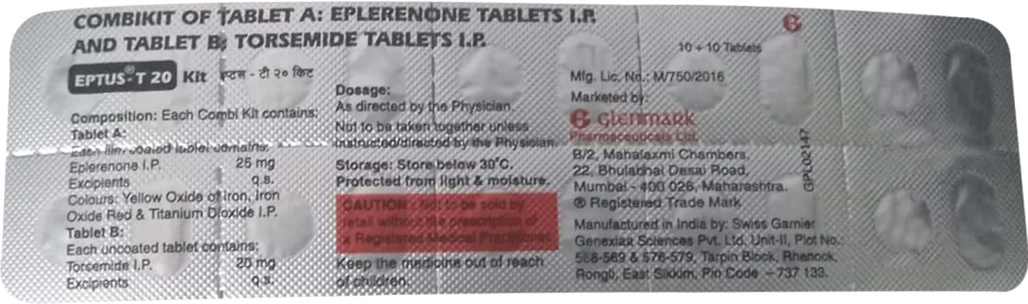 Eptus T 20mg Kit Strip Of 20 Combikit Tablets: Uses, Side Effects ...