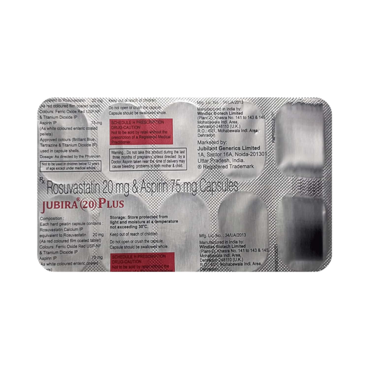 Jubira 20mg Plus Strip Of 10 Capsules: Uses, Side Effects, Price ...