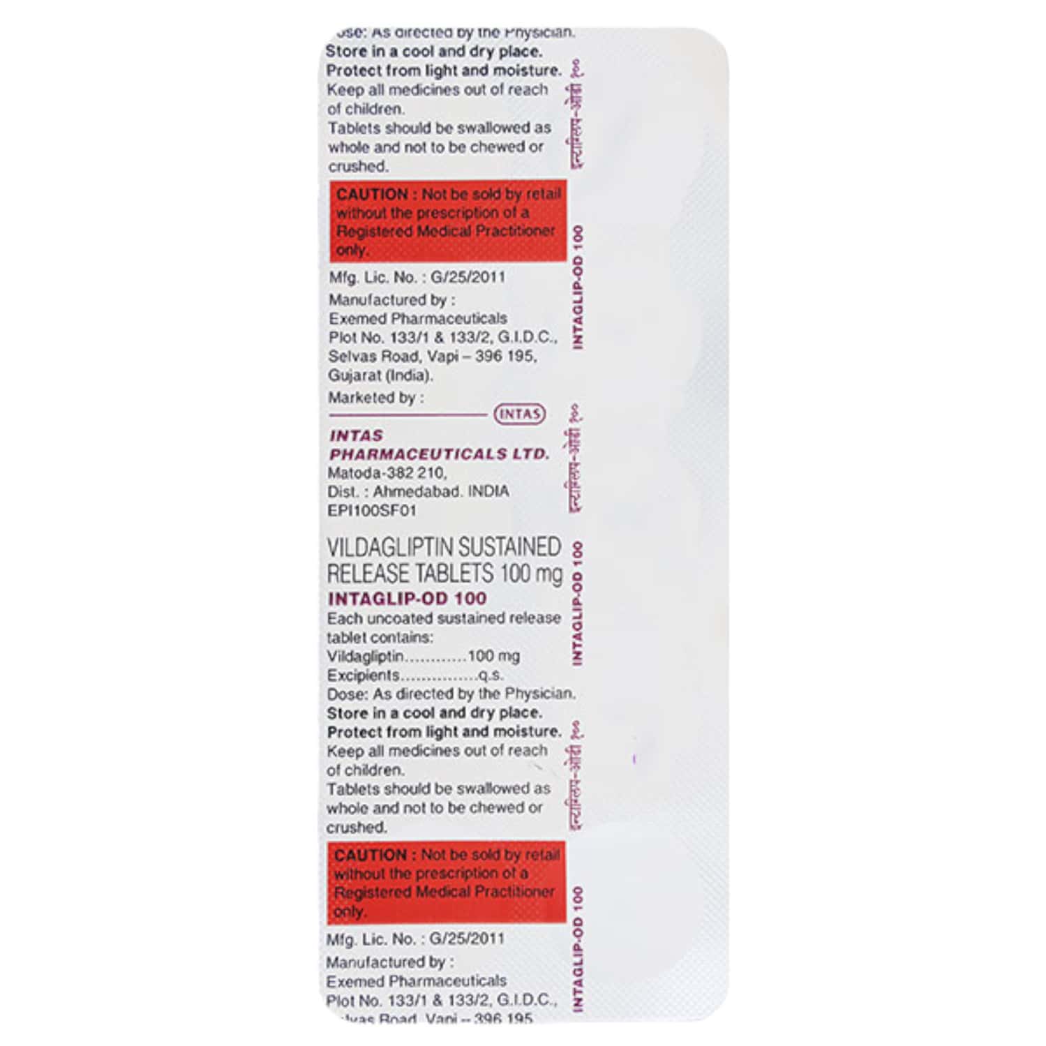 Intaglip Od 100 MG Tablet (10): Uses, Side Effects, Price & Dosage ...
