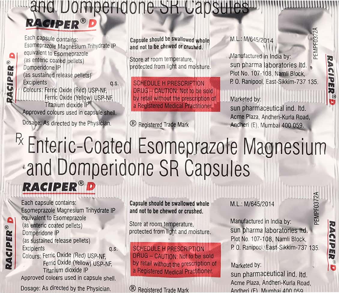 Raciper D Capsule: Uses, Side Effects, Price, Dosage & More Info ...