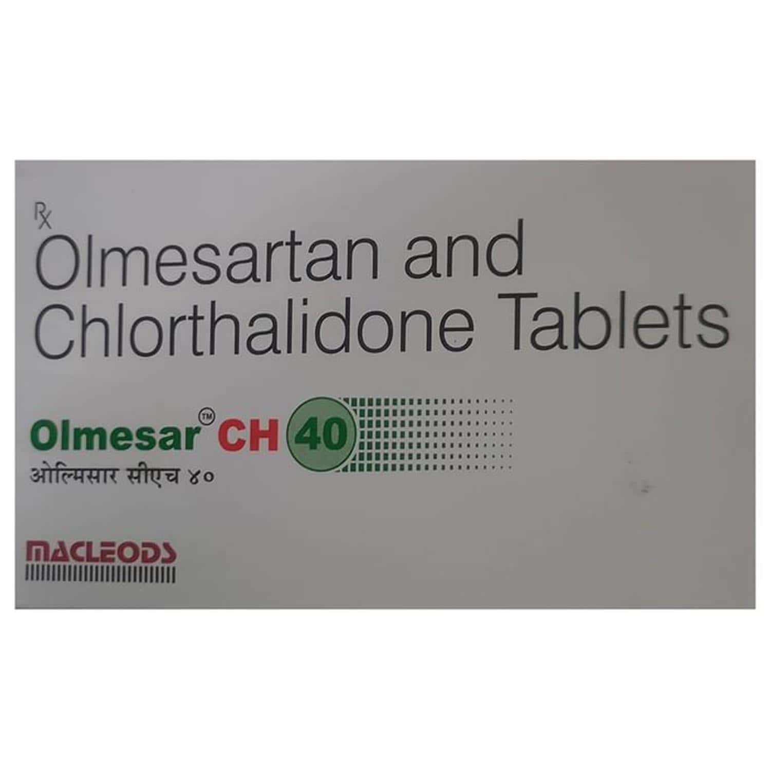 Olmesar Ch 40mg Strip Of 15 Tablets: Uses, Side Effects, Price & Dosage ...