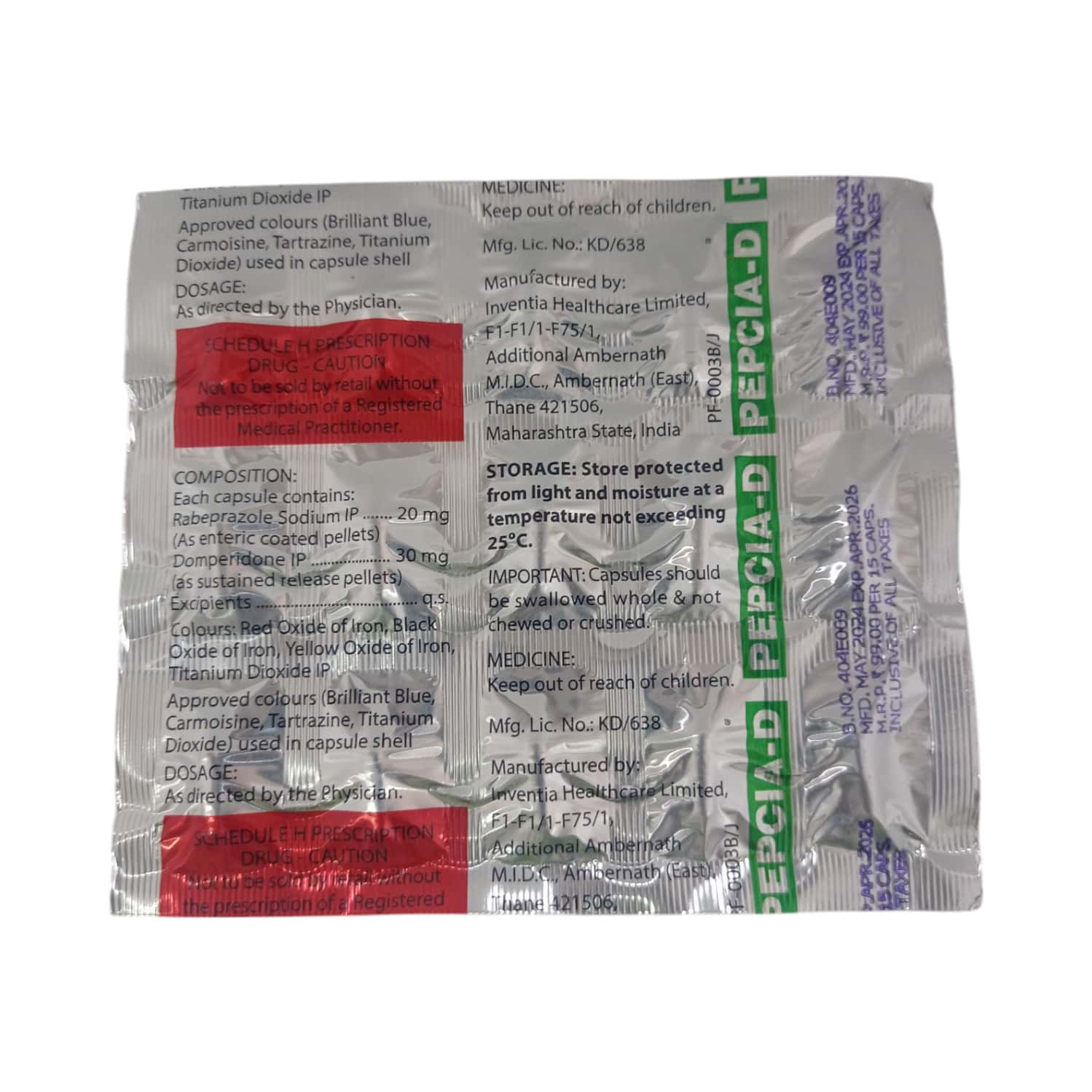 Pepcia D Strip Of 15 Capsules: Uses, Side Effects, Price & Dosage ...