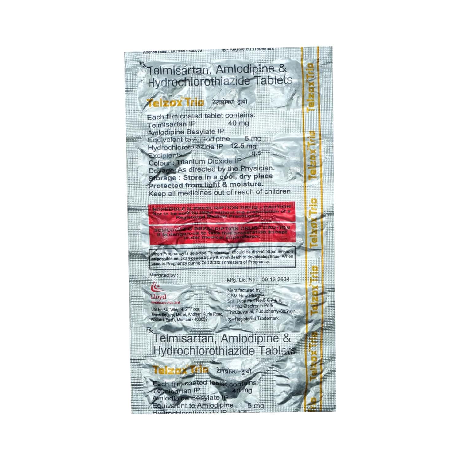 Telzox Trio Strip Of 15 Tablets: Uses, Side Effects, Price & Dosage ...