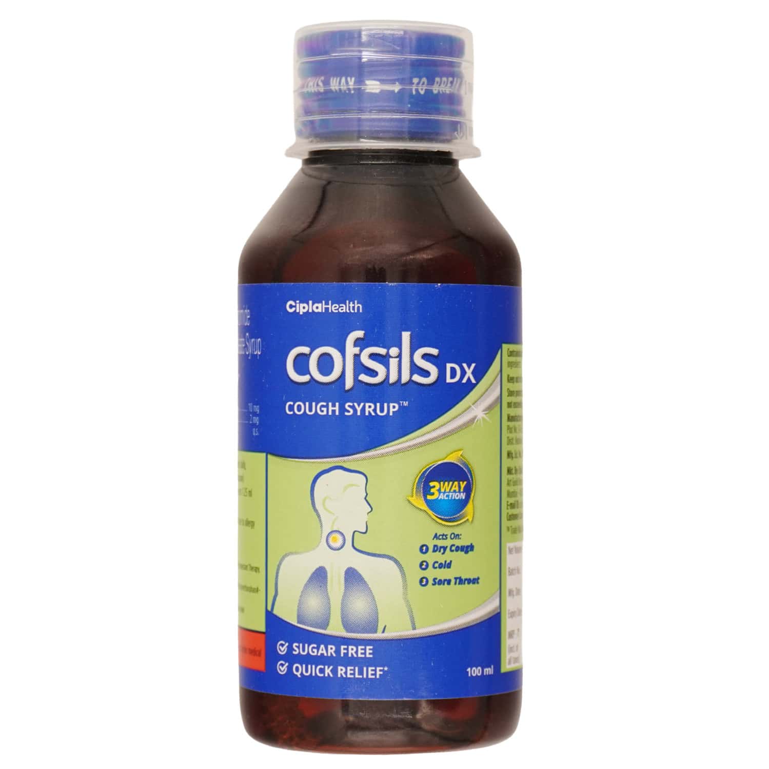 Cofsils Dx Sugar Free Bottle Of 100ml Syrup: Uses, Side Effects, Price ...