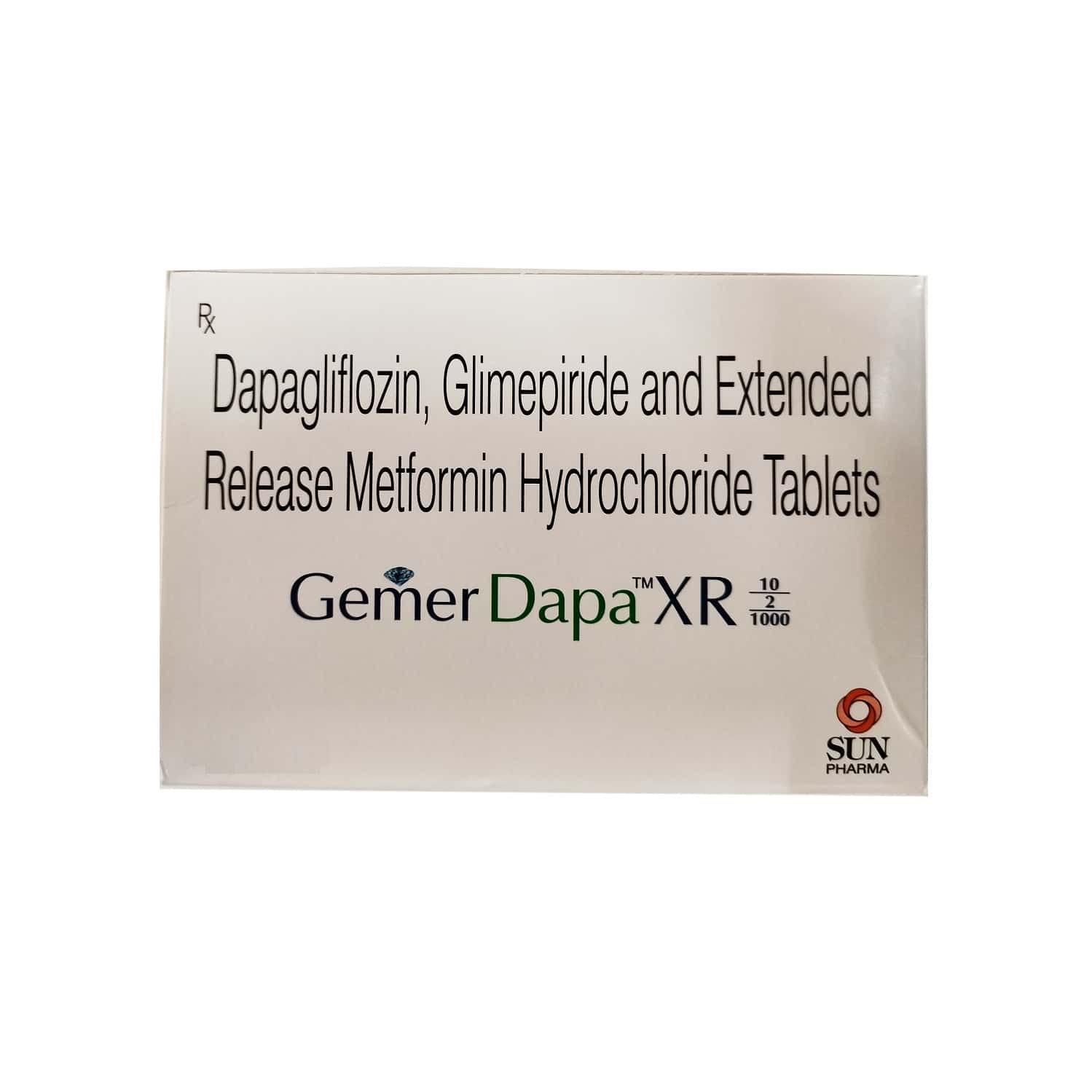Gemer Dapa Xr 10/2/1000mg Strip Of 7 Tablets: Uses, Side Effects, Price ...