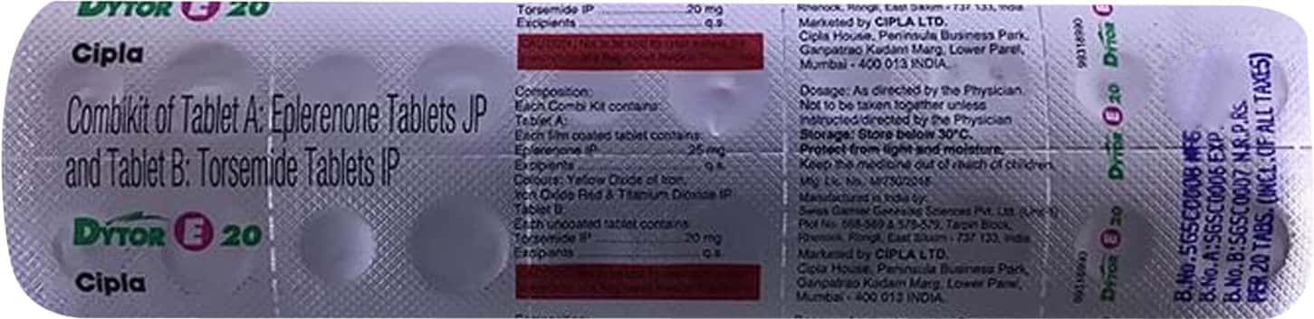 Dytor E 20mg Strip Of 20 Combikit Tablets: Uses, Side Effects, Price ...