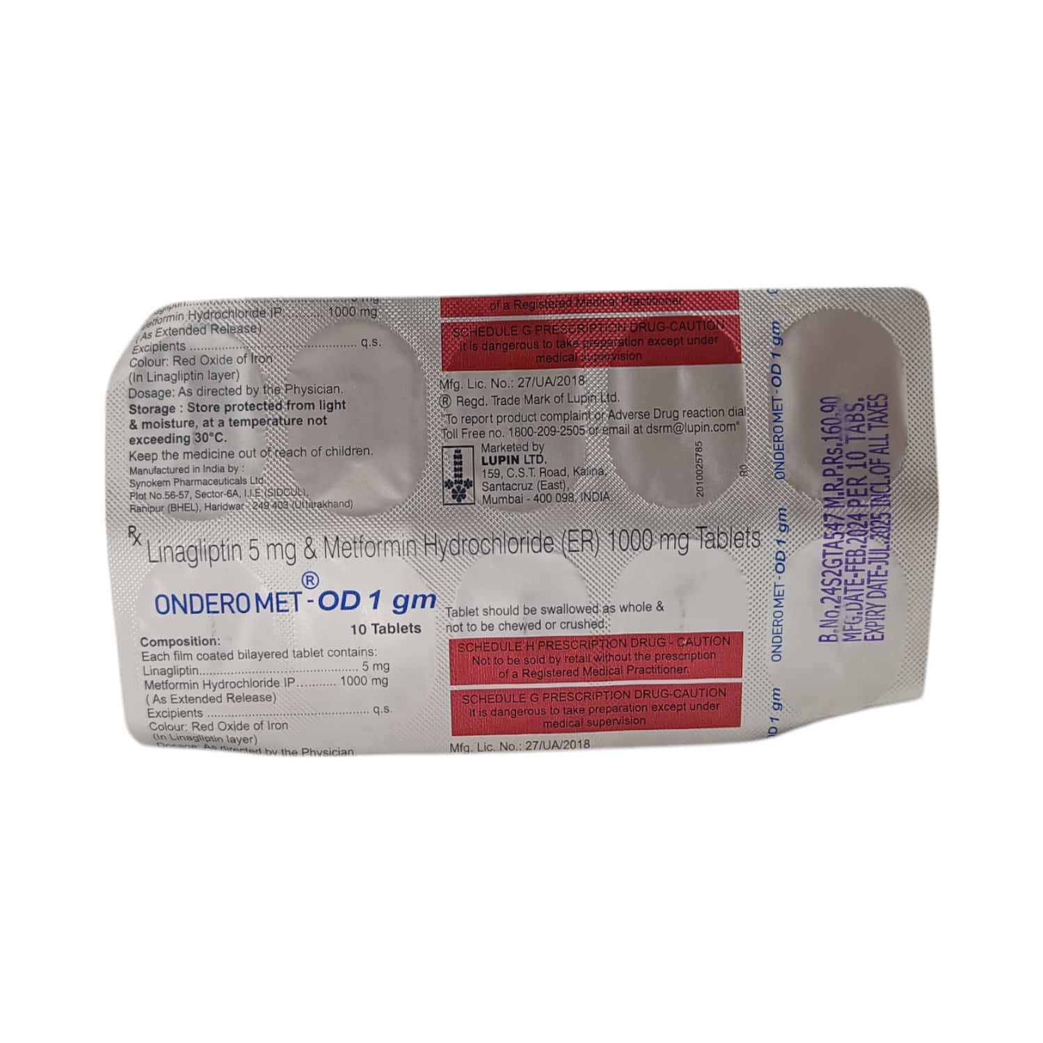 Ondero Met Od 1gm Strip Of 10 Tablets: Uses, Side Effects, Price ...
