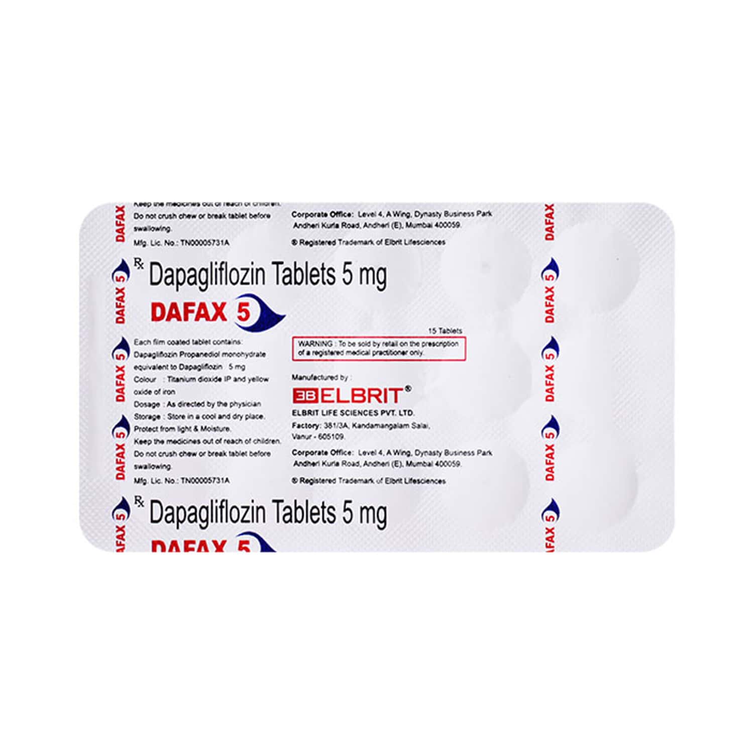 Dafax 5 MG Tablet (15): Uses, Side Effects, Price & Dosage | PharmEasy