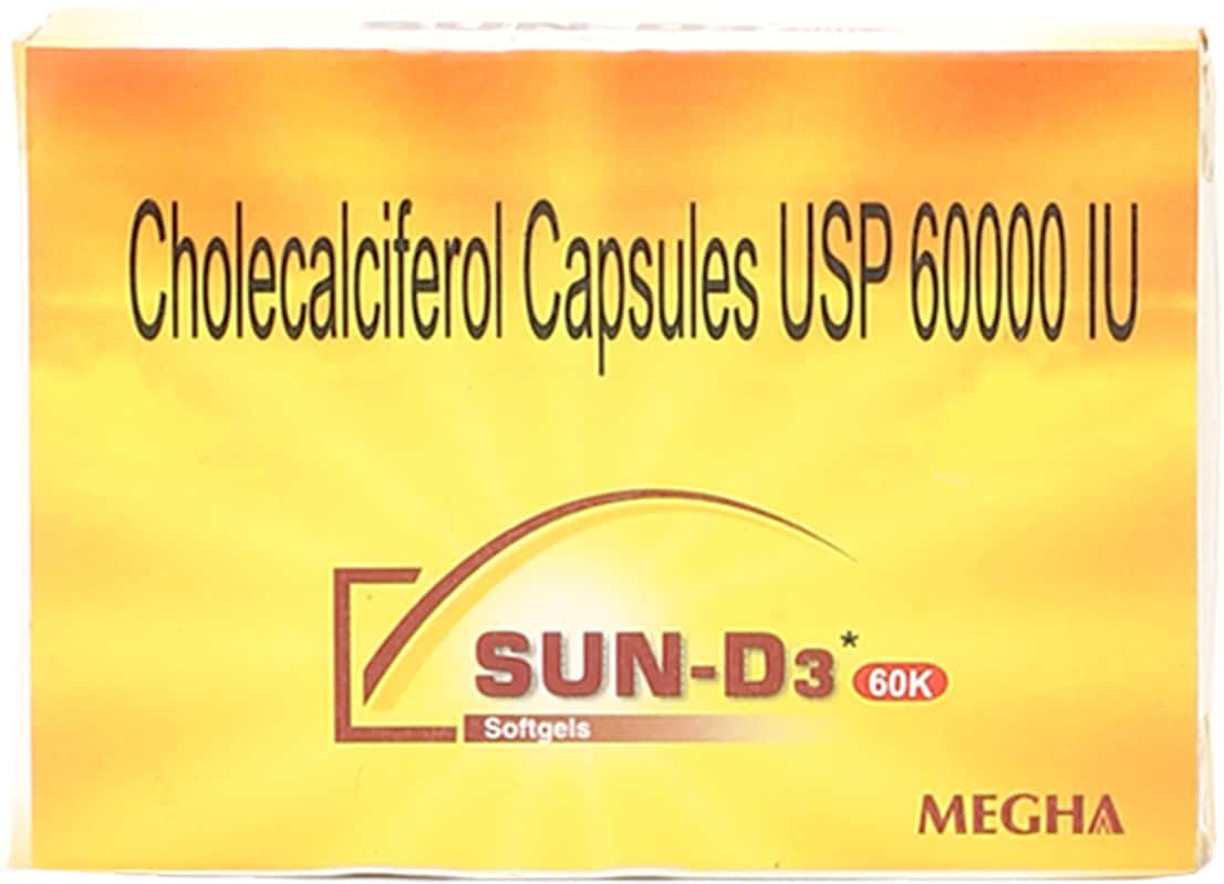 Sun D3 60k Capsule: Uses, Side Effects, Price, Dosage & More Info ...