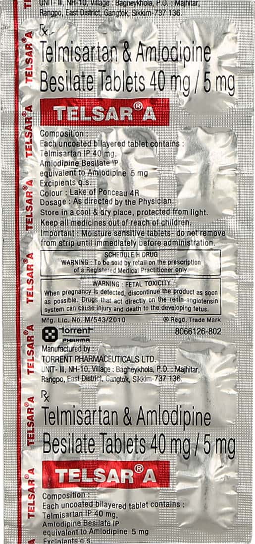 Telsar A Strip Of 15 Tablets: Uses, Side Effects, Price & Dosage ...