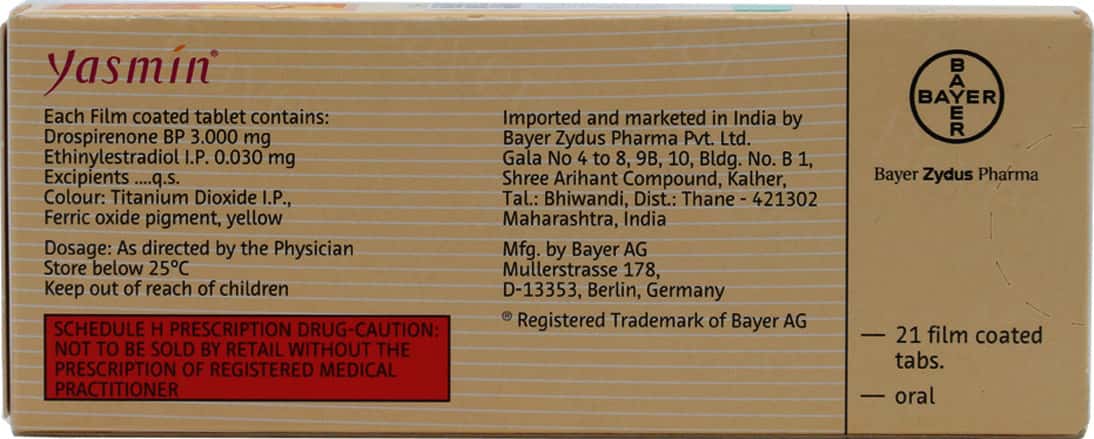Yasmin Tablet: Uses, Side Effects, Price, Dosage & More Info - PharmEasy