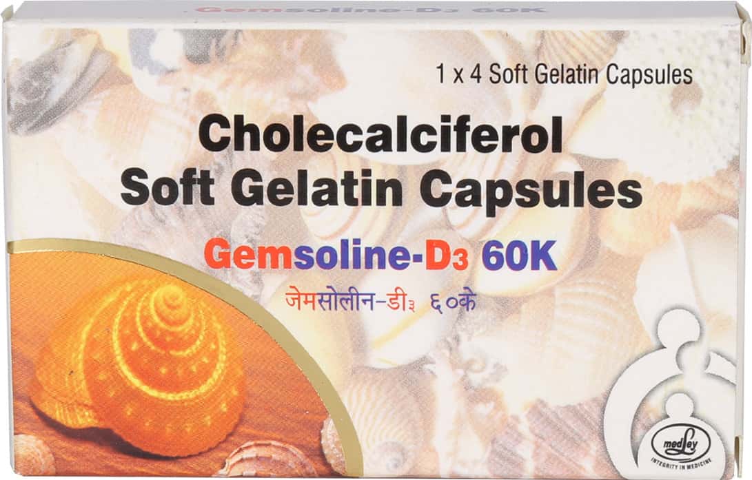 Gemsoline-D3 60K Softgel Capsule: Uses, Side Effects, Price, Dosage ...