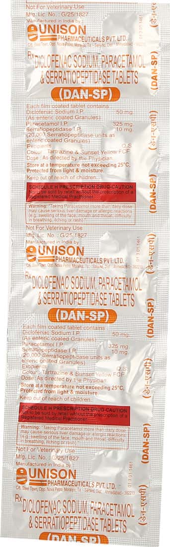 Dan Sp Strip Of 10 Tablets: Uses, Side Effects, Price & Dosage | PharmEasy