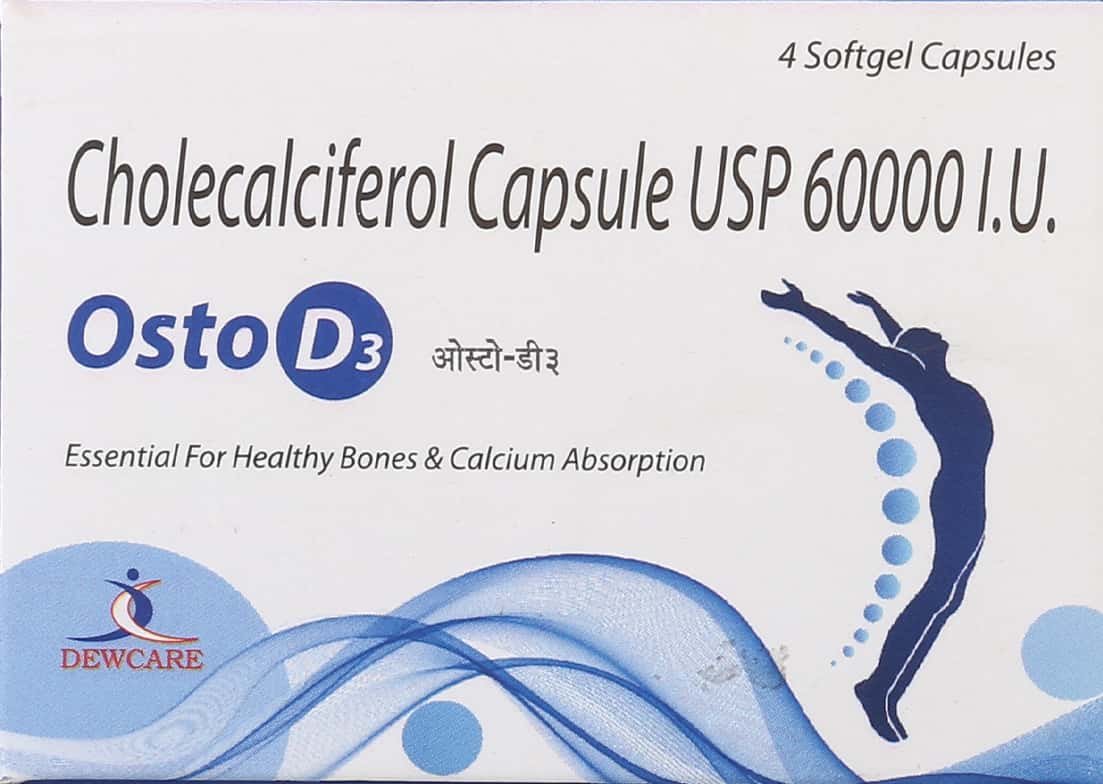 Osto D3 60000 IU Capsule (4): Uses, Side Effects, Price & Dosage ...
