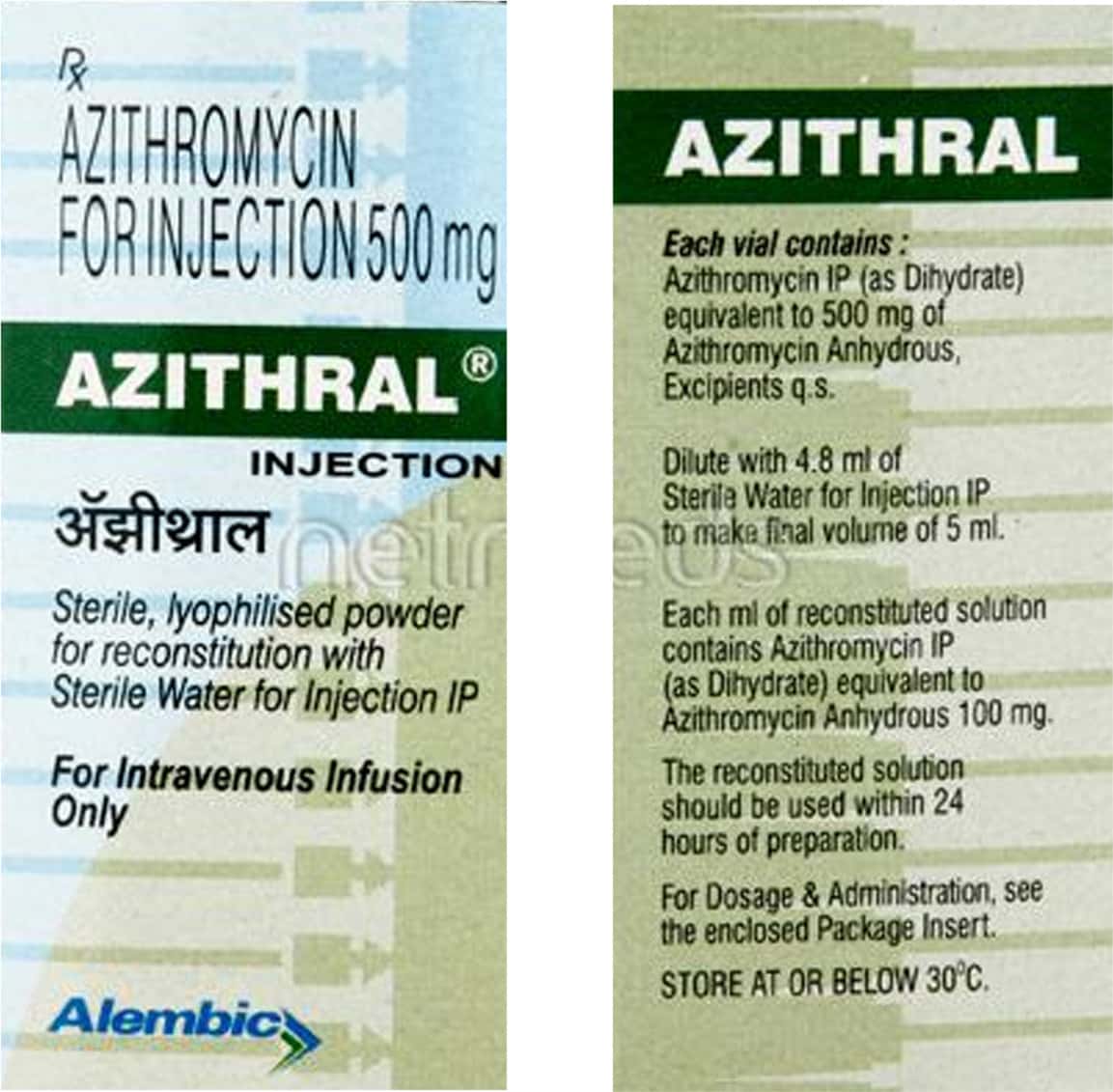 Buy Azithral 500 MG Powder For Injection (1) Online & Save Up to 24% at ...