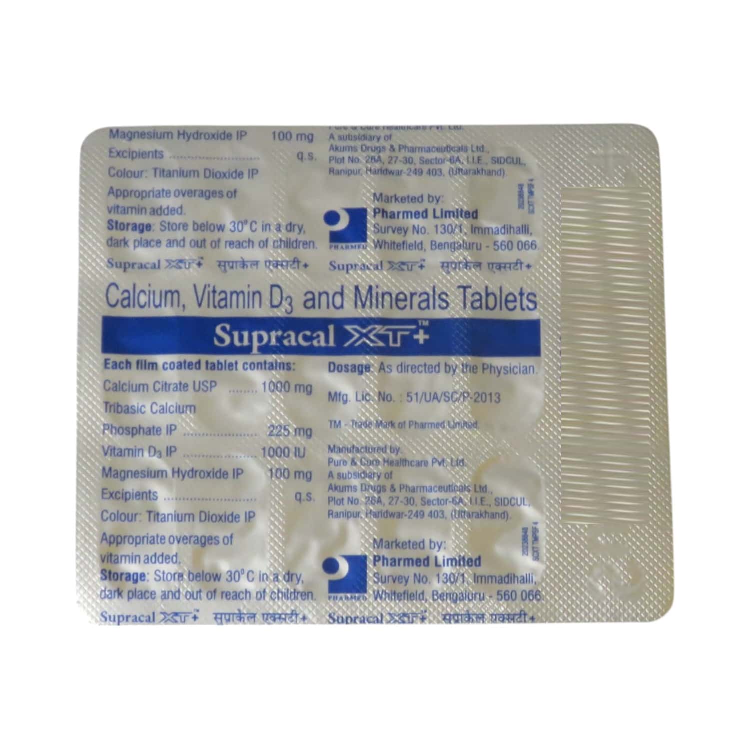 Supracal Xt Plus Strip Of 15 Tablets: Uses, Side Effects, Price ...