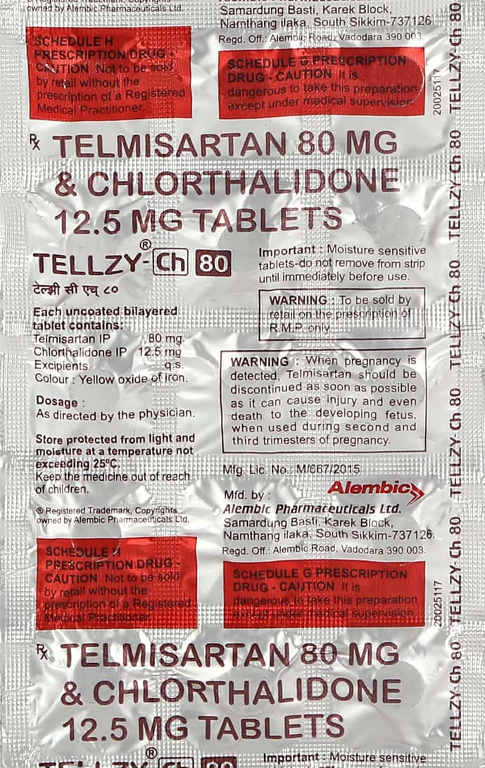 Tellzy Ch 80 Strip Of 15 Tablets: Uses, Side Effects, Price & Dosage ...