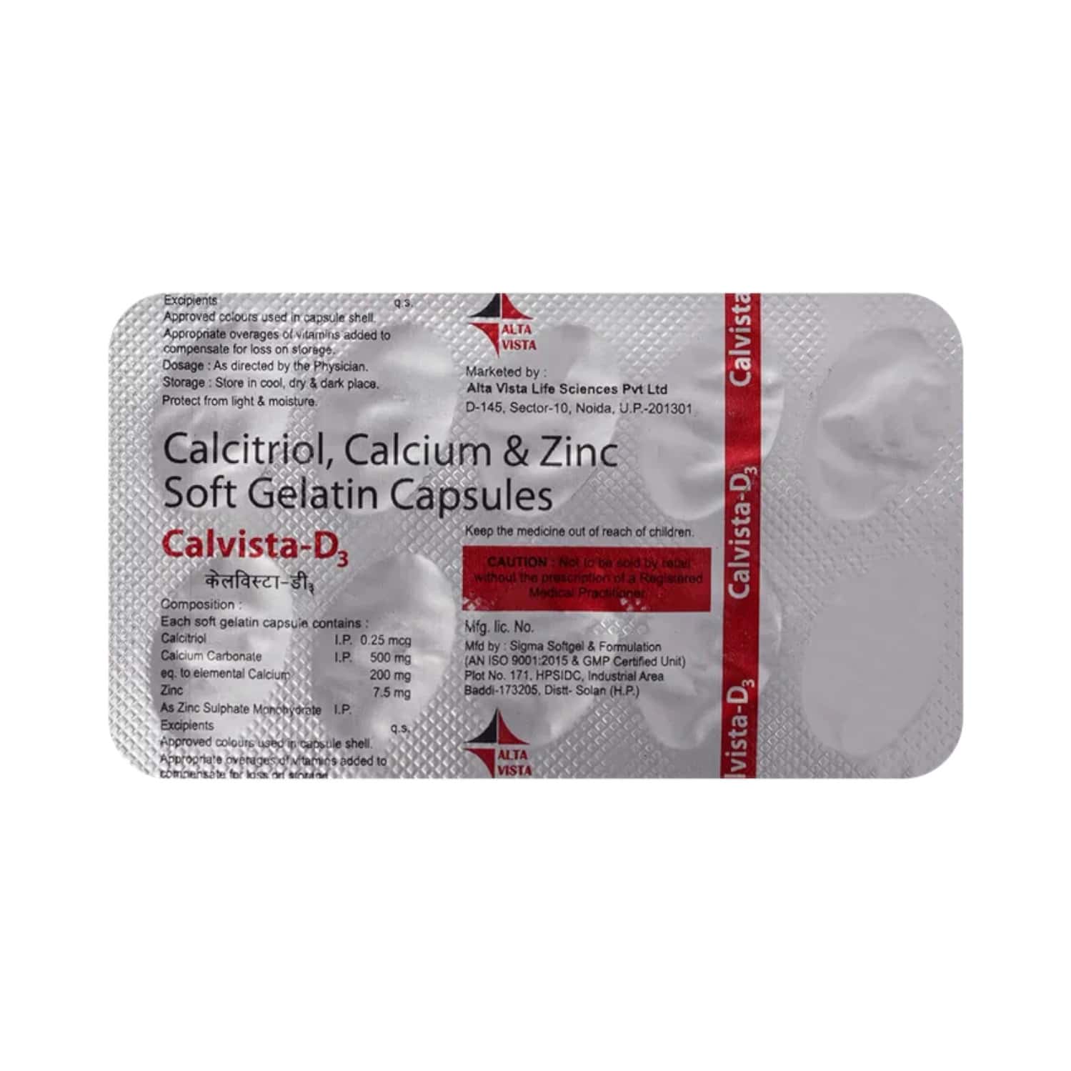 Calvista D3 Strip Of 10 Capsules: Uses, Side Effects, Price & Dosage ...