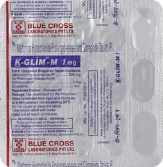 K Glim M1 Strip Of 15 Tablets: Uses, Side Effects, Price & Dosage ...