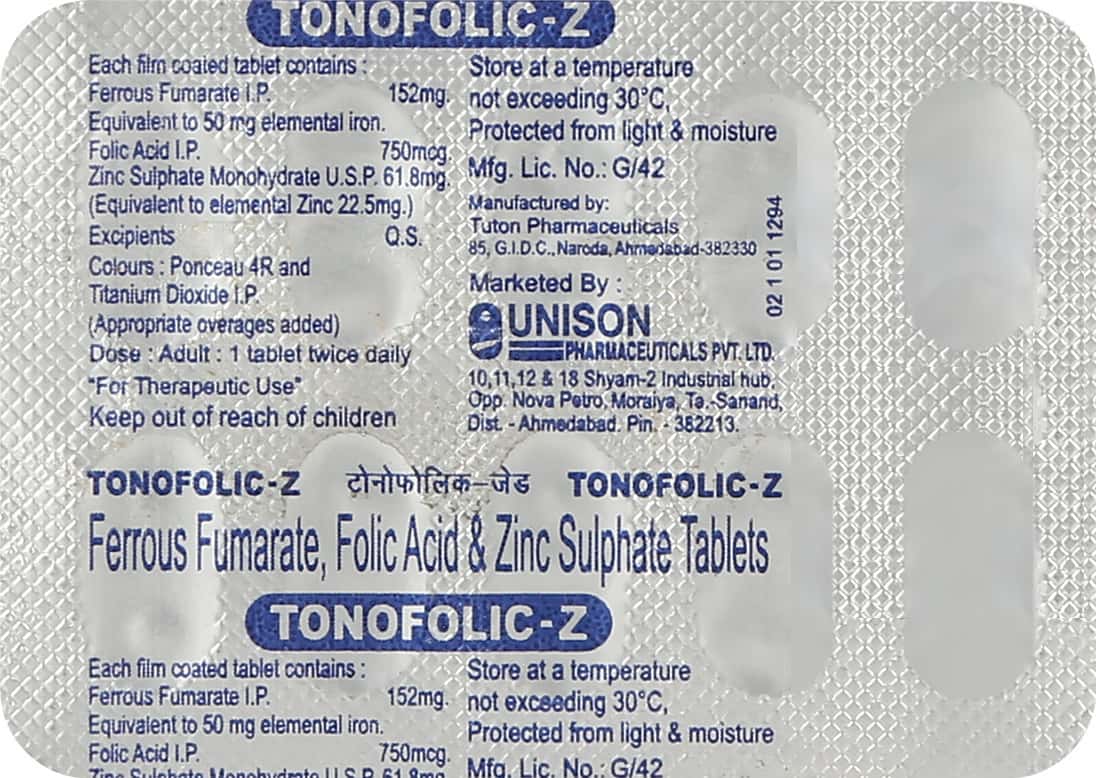 Tonofolic Z Tablet: Uses, Side Effects, Price, Dosage & More Info ...