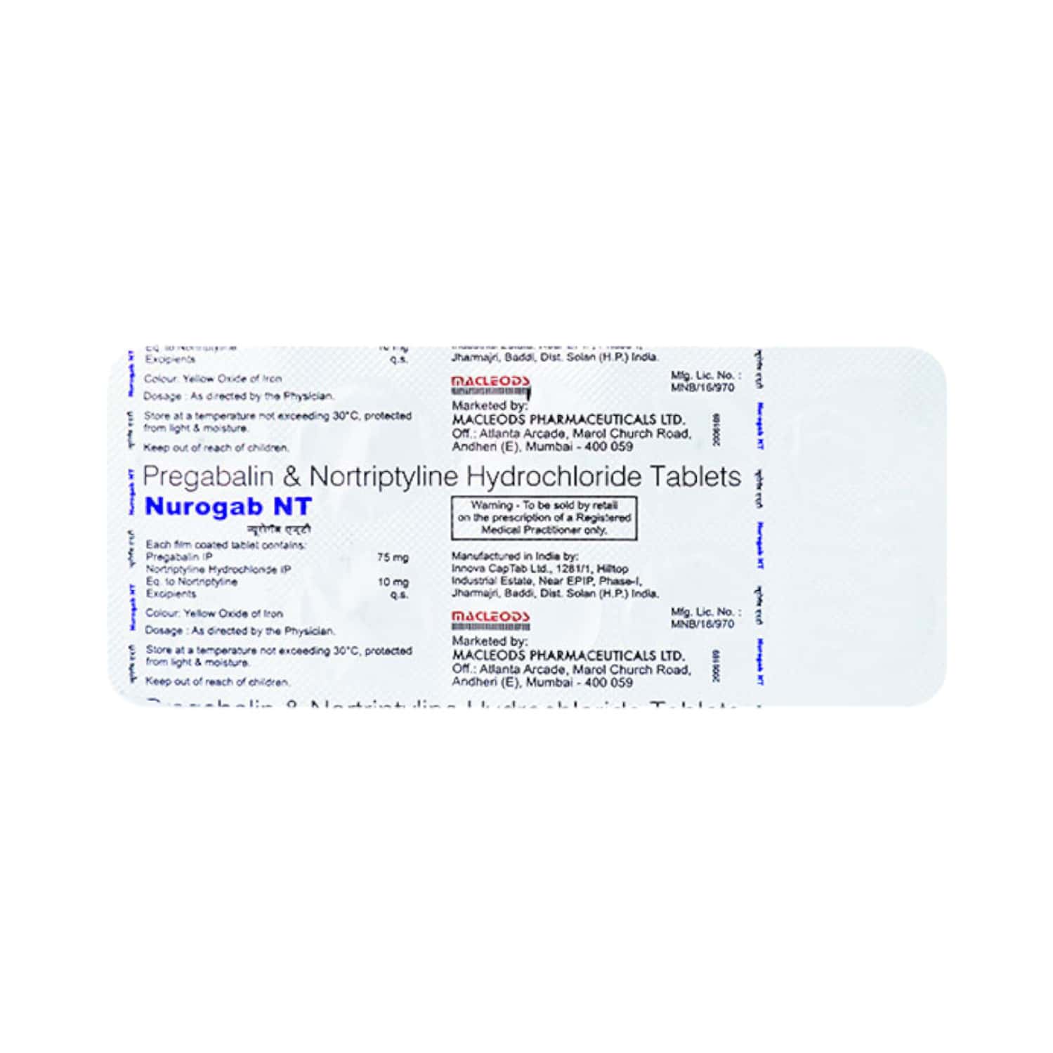 Neurogab Nt 75/10mg Strip Of 10 Tablets: Uses, Side Effects, Price ...