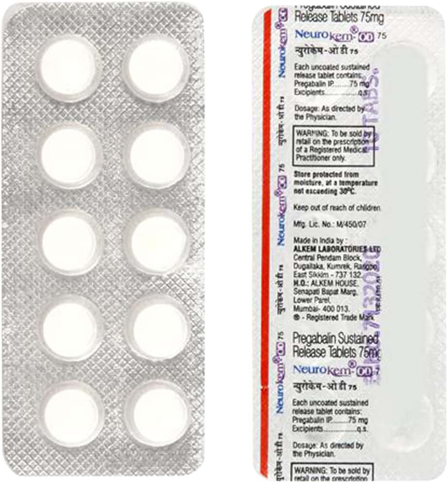 Neurokem Od 75 MG Tablet (10): Uses, Side Effects, Price & Dosage ...