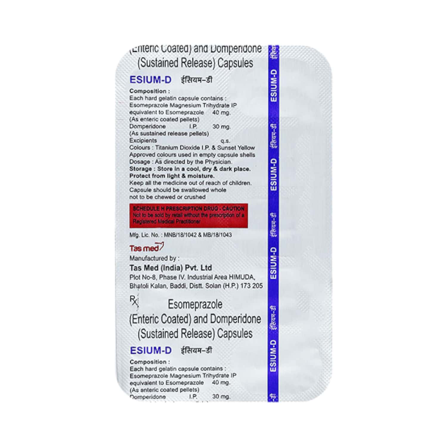 Esium D 30/40mg Strip Of 10 Capsules: Uses, Side Effects, Price ...
