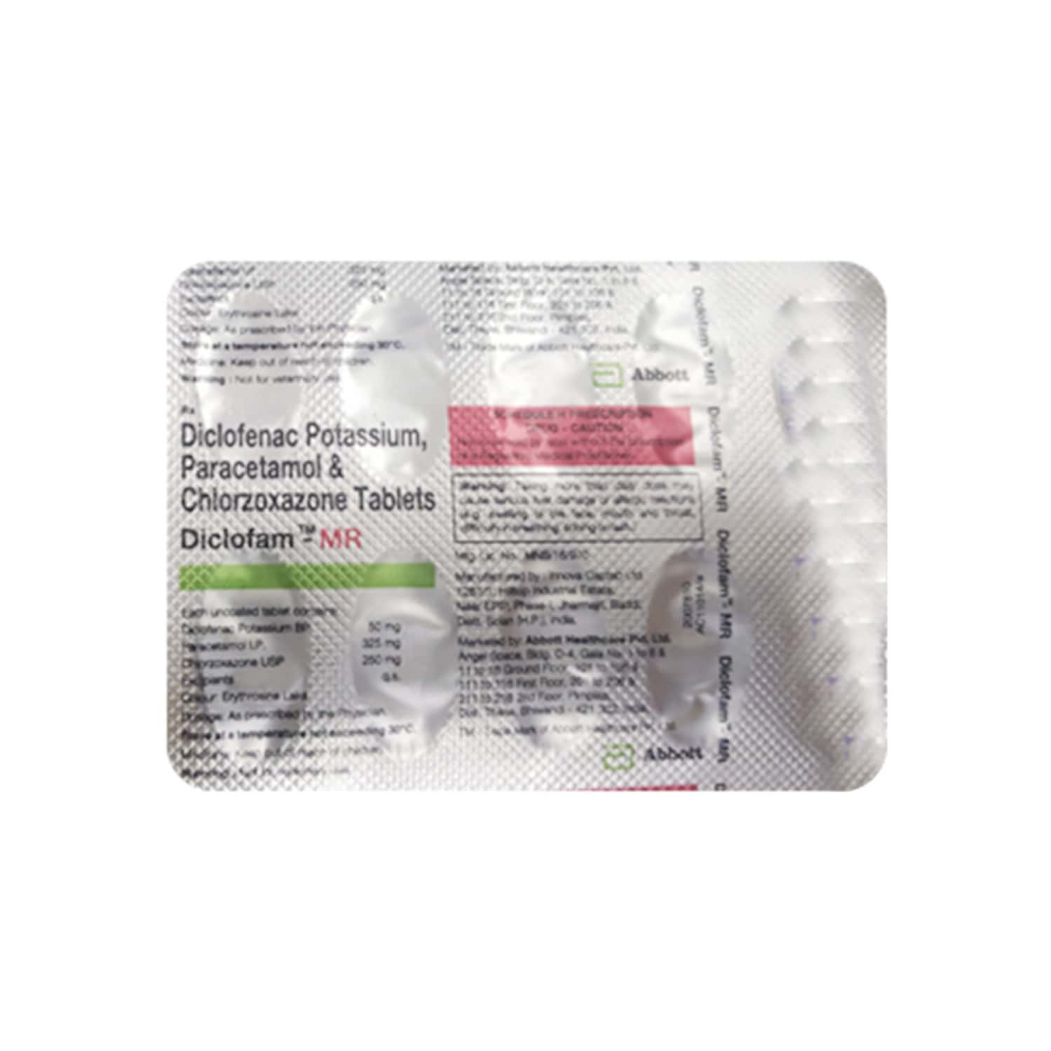 Diclofam Mr 50/325/250 Mg Tablet Mr 10: Uses, Side Effects, Price ...