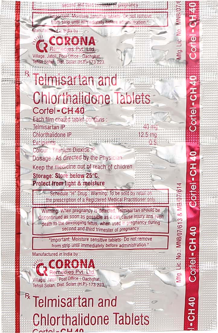 Cortel Ch 40/12.5mg Strip Of 15 Tablets: Uses, Side Effects, Price ...