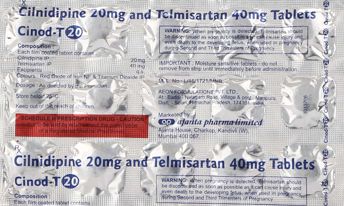 Cinod T 20mg Strip Of 15 Tablets: Uses, Side Effects, Price & Dosage ...