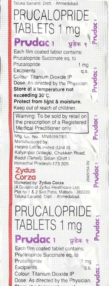 Prudac 1 Tablet: Uses, Side Effects, Price, Dosage & More Info - PharmEasy