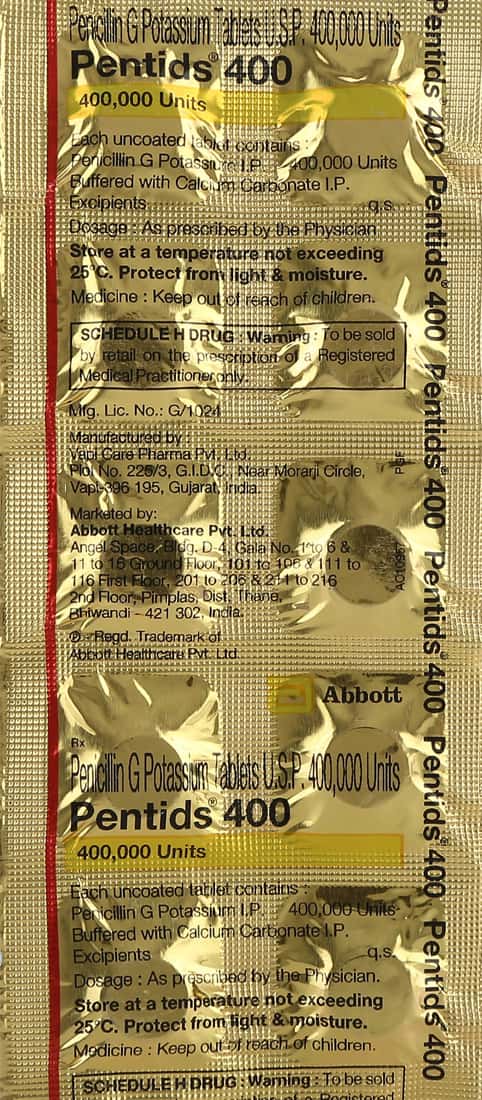 Pentids 400 Tablet: Uses, Side Effects, Price, Dosage & More Info ...