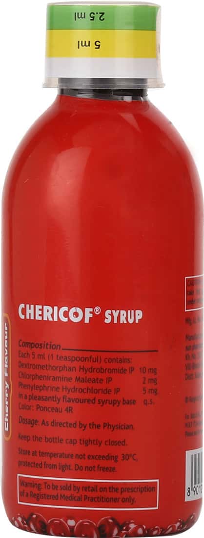 Chericof Cherry Flavour Bottle Of 100ml Syrup: Uses, Side Effects ...