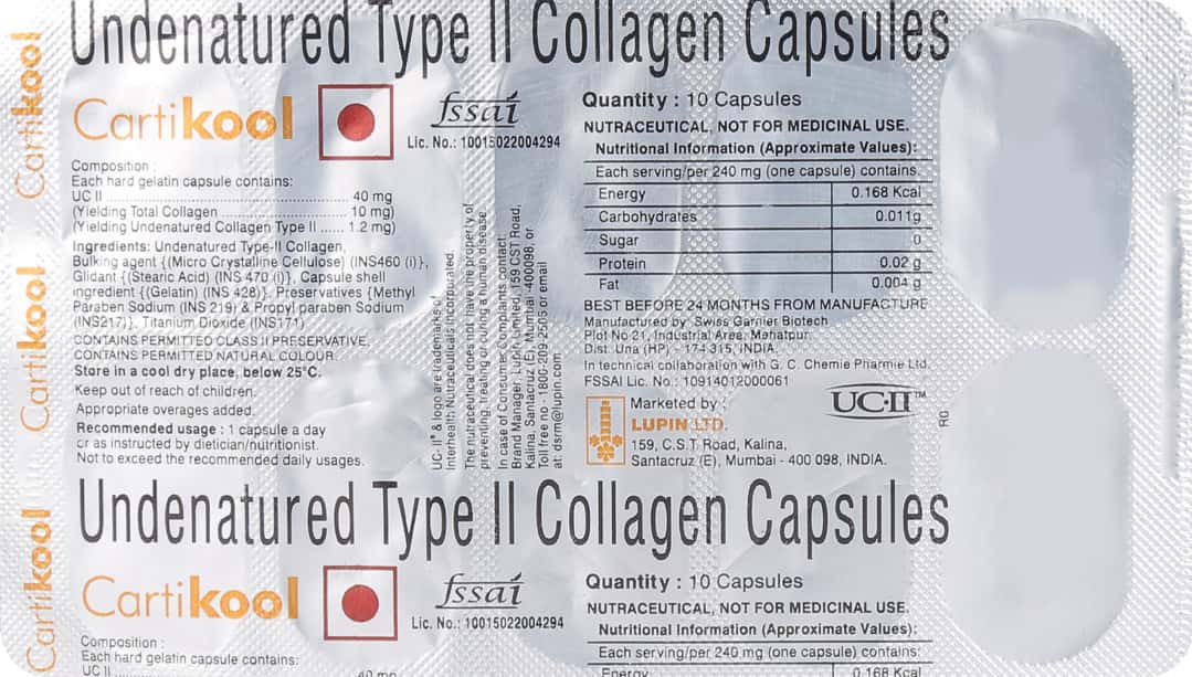 Cartikool 40 MG Capsule (10): Uses, Side Effects, Price & Dosage ...