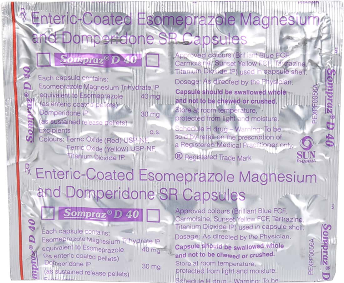 Sompraz D 40 Capsule: Uses, Side Effects, Price, Dosage & More Info ...
