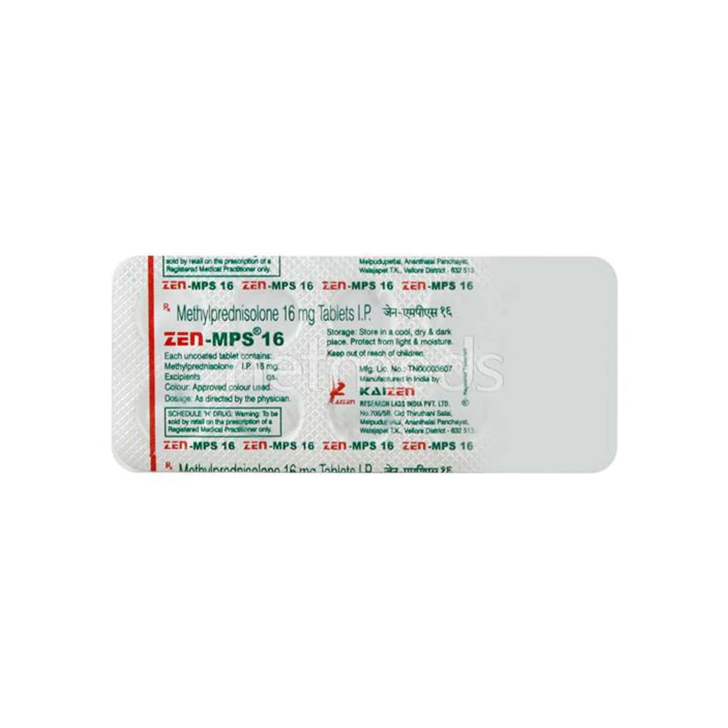 Zen Mps 16 MG Tablet (10): Uses, Side Effects, Price & Dosage | PharmEasy