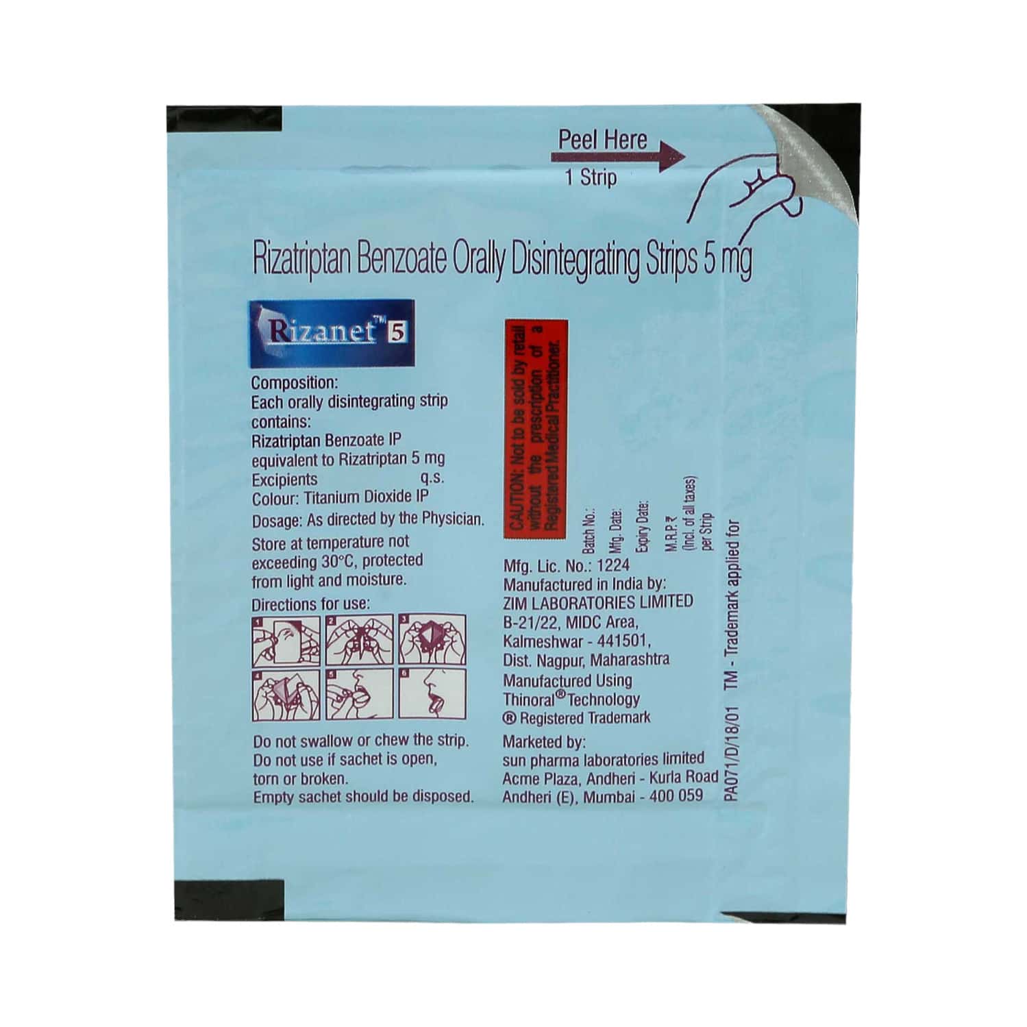 Rizanet 5 MG Orally Disintegrating Strip (1): Uses, Side Effects, Price ...